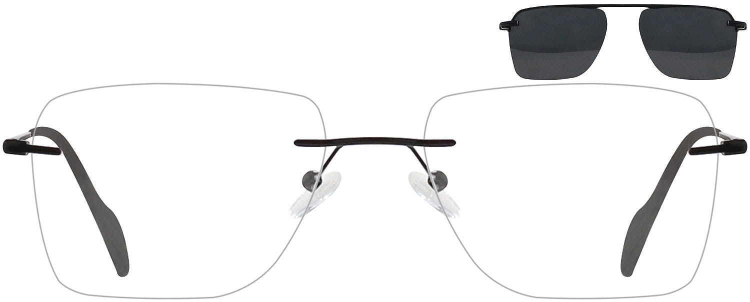Clip-On Rimless Eyeglasses 155941-c