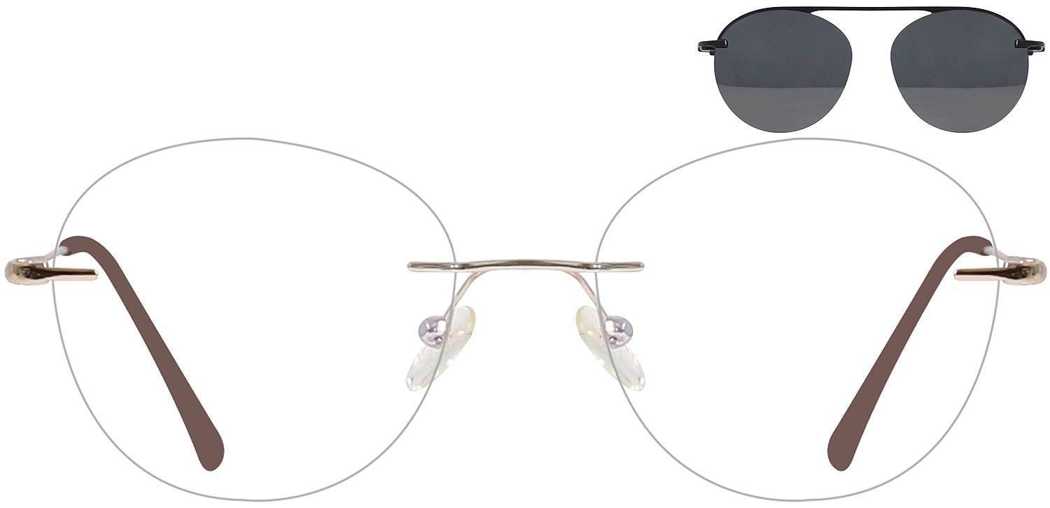 Clip-On Rimless Eyeglasses 155951-c