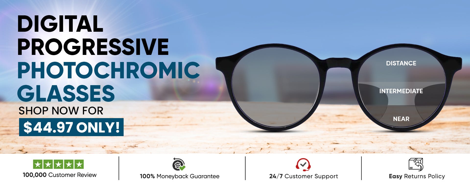 Photochromic Progressive Eyeglasses